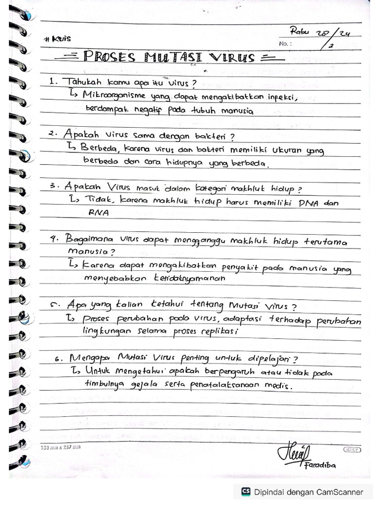 Tugas Proses Mutasi Virus_Fara | PDF