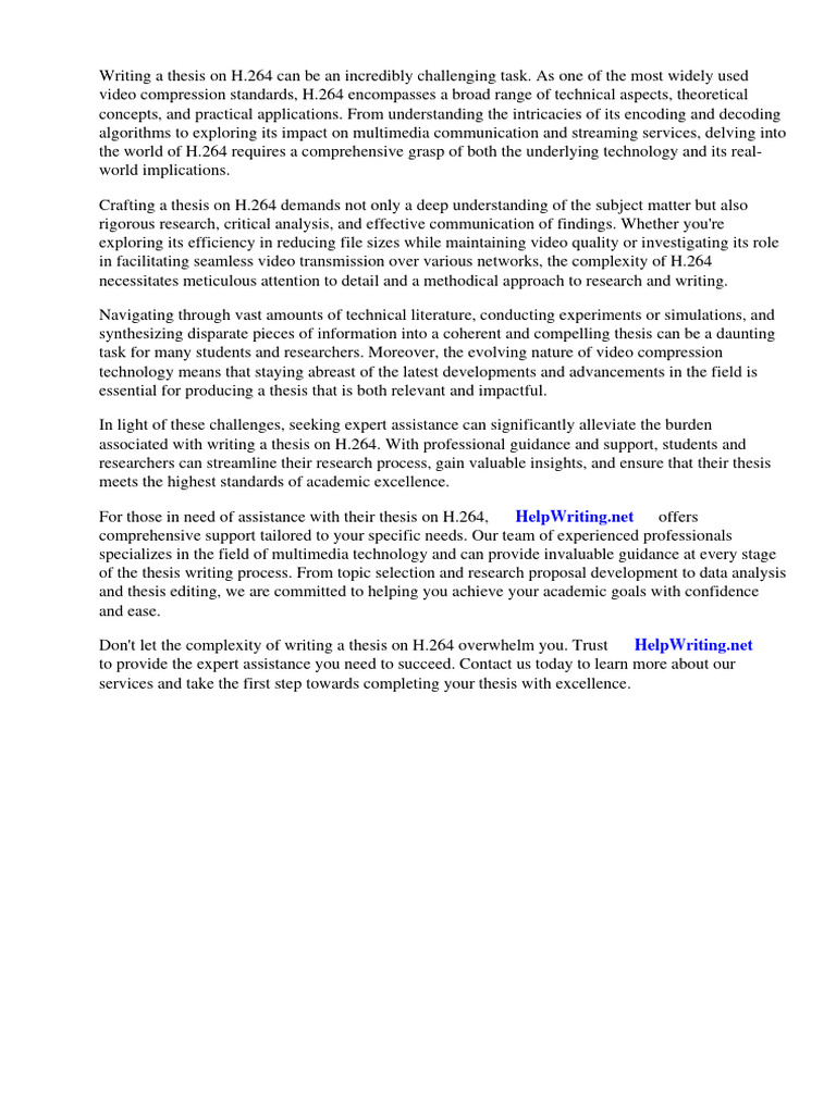Thesis On h.264 | PDF | Data Compression | Video