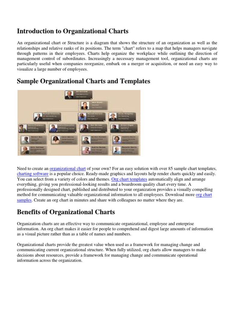 Introduction to Organizational Charts | PDF | Organizational Structure ...