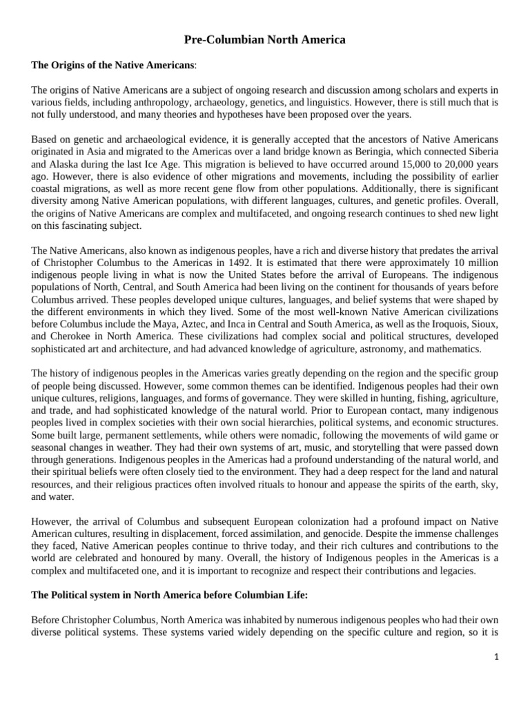 Pre Columbian America | PDF | Indigenous Peoples Of The Americas ...