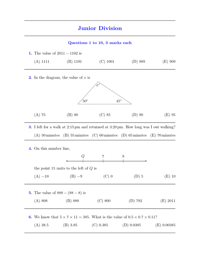 Amc Junior 2011 | PDF