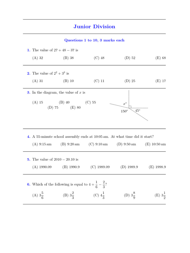 Amc Junior 2010 | PDF | Euclidean Geometry | Geometry