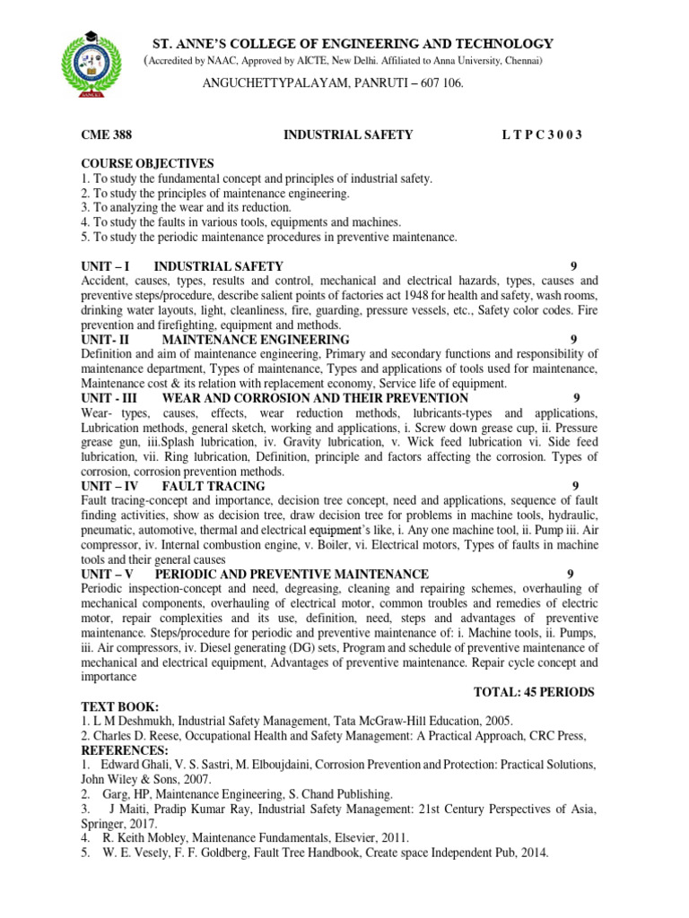Cme388-Industrial Safety-915526762-Cme 388 Is Notes | PDF