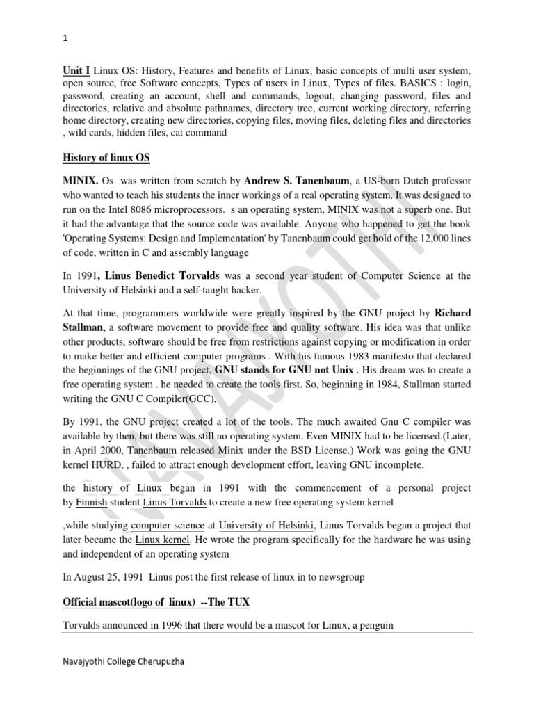LINUX Module 1 | PDF | Gnu | Computer File