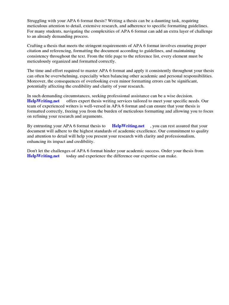 Apa 6 Format Thesis | PDF