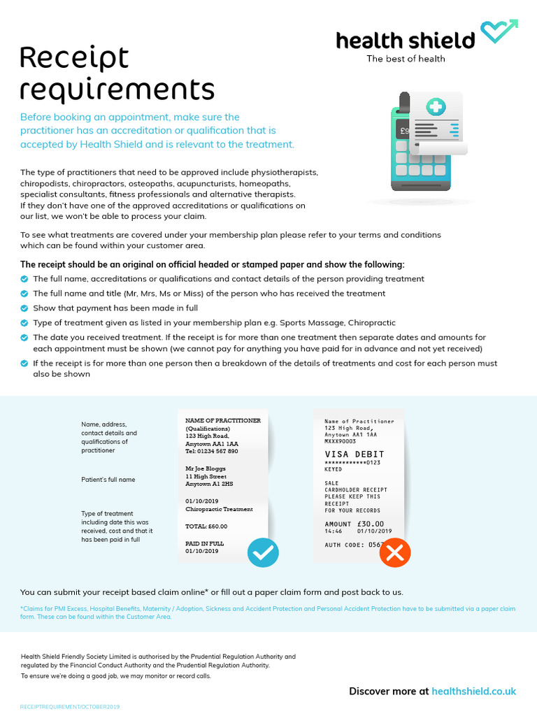 Receipt Requirements | PDF | Chiropractic | Physician