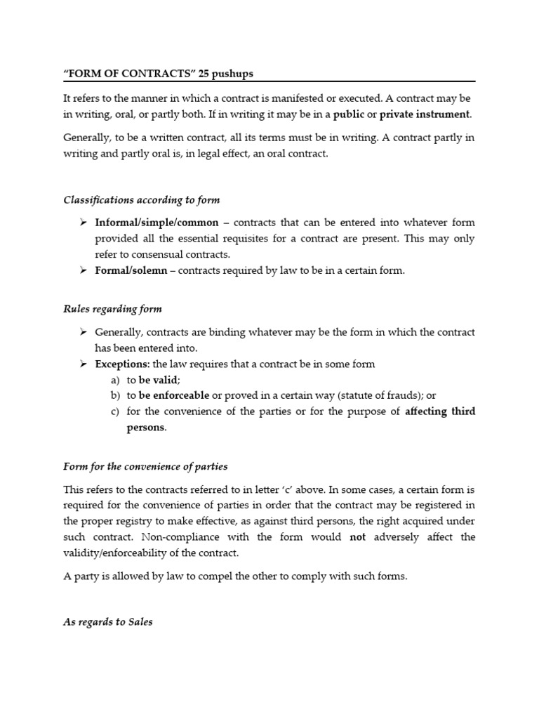 Contracts - Quick Notes | PDF | Legal Remedy | Contract Law