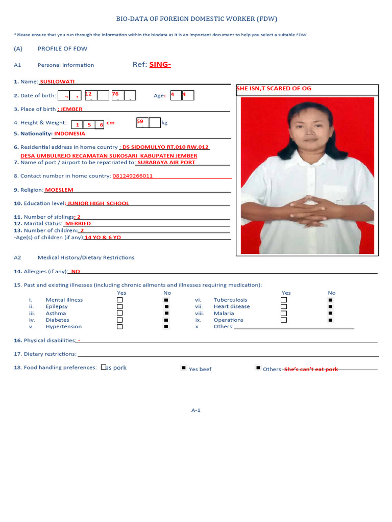 Biodata Susilowati | PDF | Health Sciences | Medical Specialties