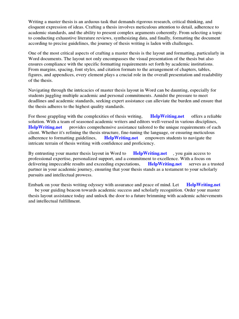 Master Thesis Layout Word | PDF