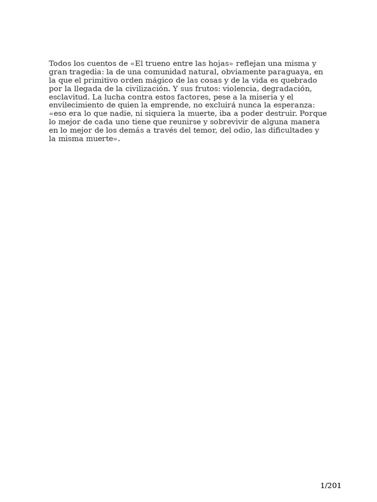 El Trueno Entre Las Hojas - Augusto Roa Bastos-1 | PDF