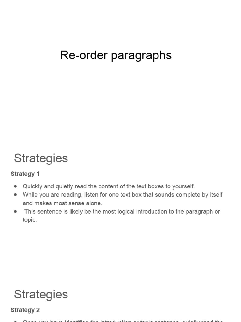 Re-Order Paragraphs | PDF