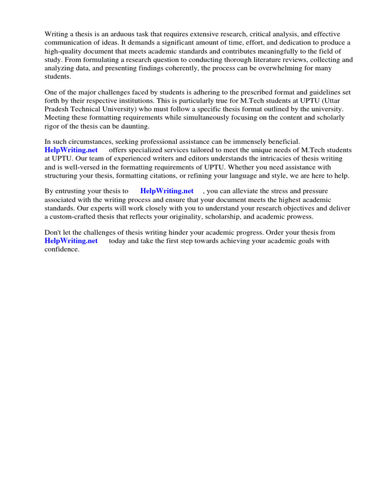 M.tech Thesis Format Uptu | PDF | Concrete | Thesis