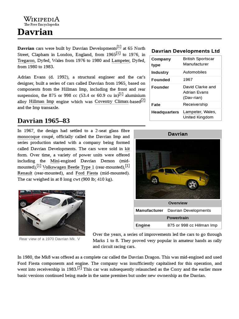 Davrian | Download Free PDF | Vehicles | Rear Wheel Drive Vehicles