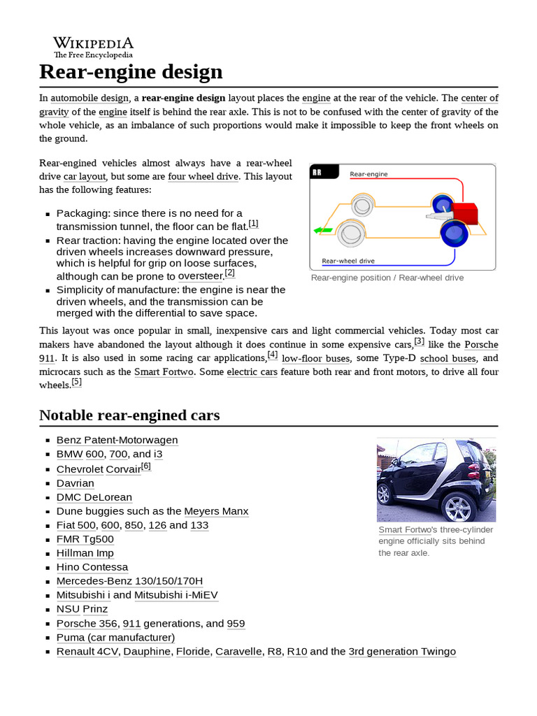 Rear-Engine Design | PDF | Private Transport | Motor Vehicle