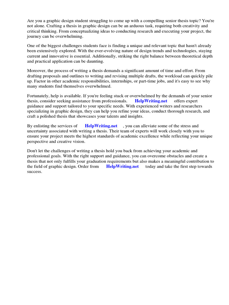Graphic Design Senior Thesis Topics | PDF | Thesis | Graphic Design