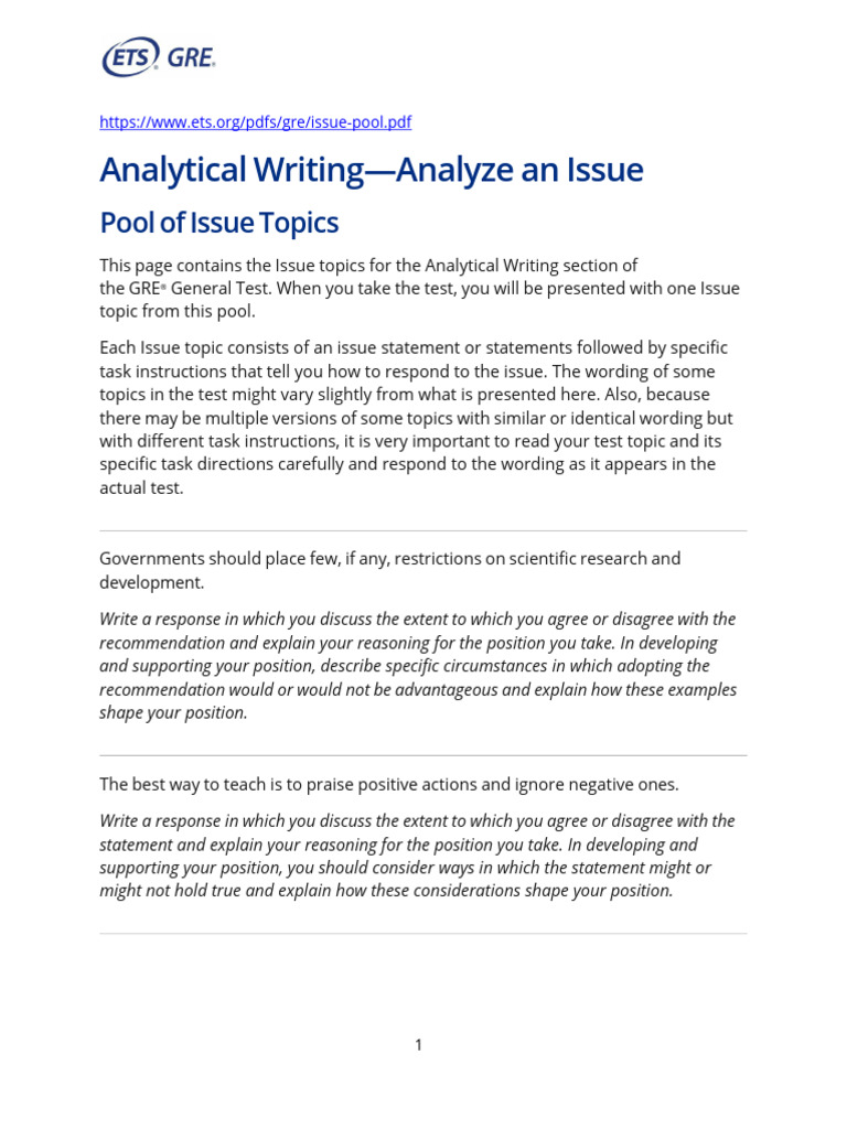 Issue Pool | PDF | Reason | Policy