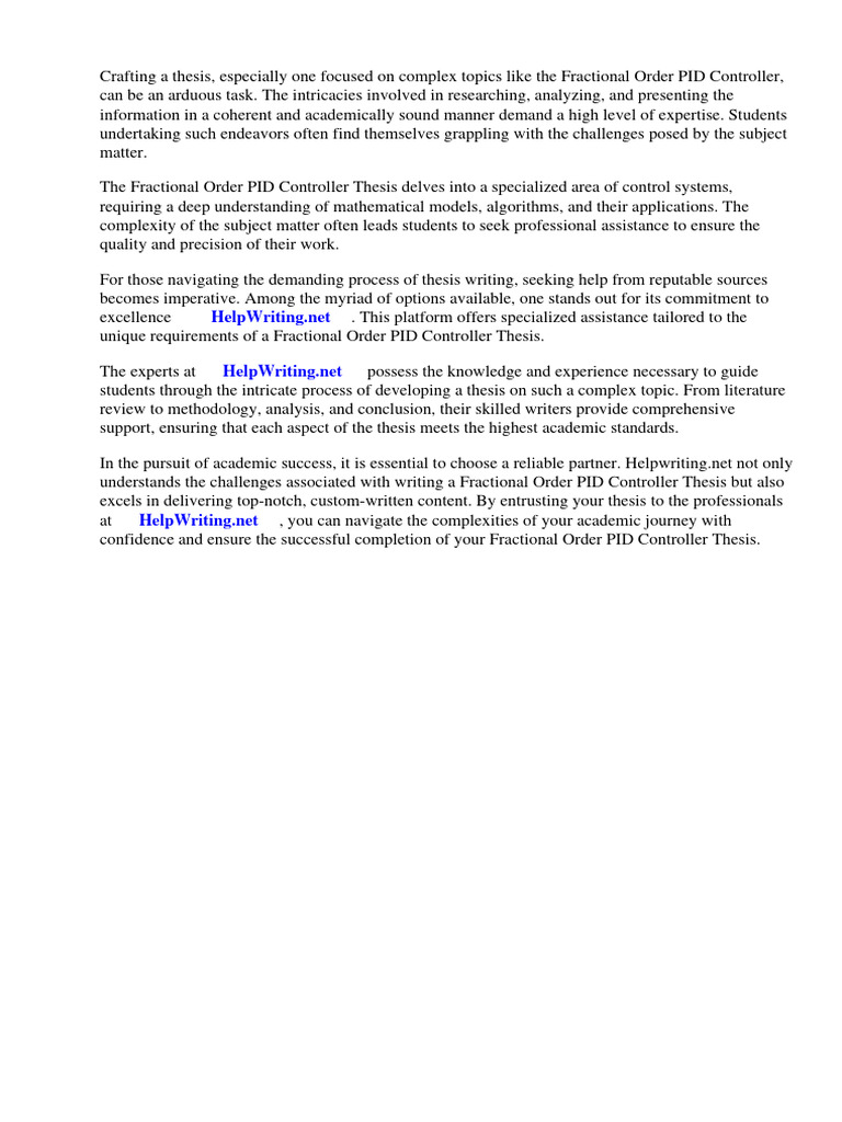 Fractional Order Pid Controller Thesis Pdf Control Theory