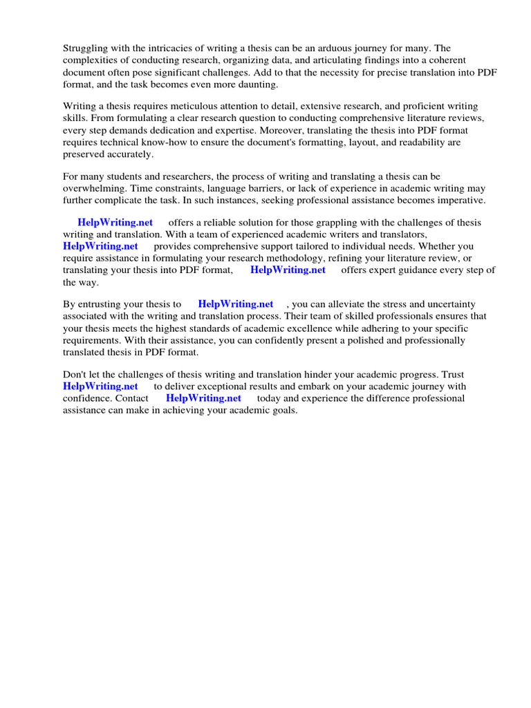 Thesis Translation PDF | PDF