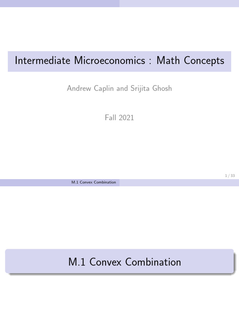 Math Handout For Microecon | PDF Math Handout For Microecon | PDF
