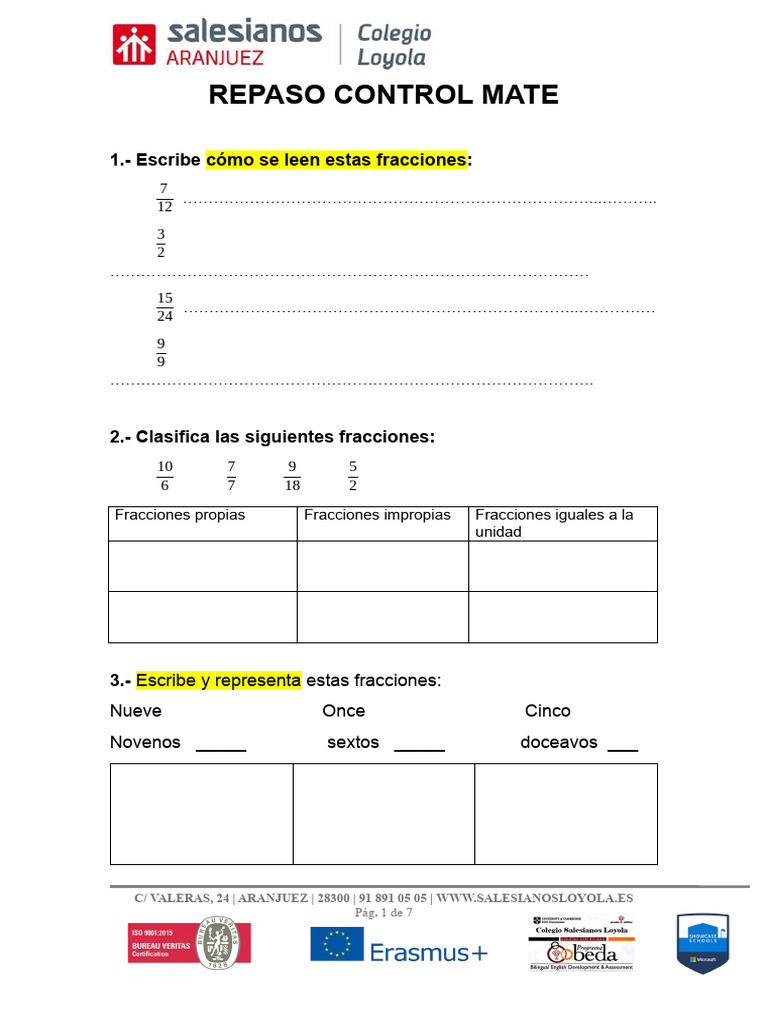 Ejercicios de Repaso Mate | PDF