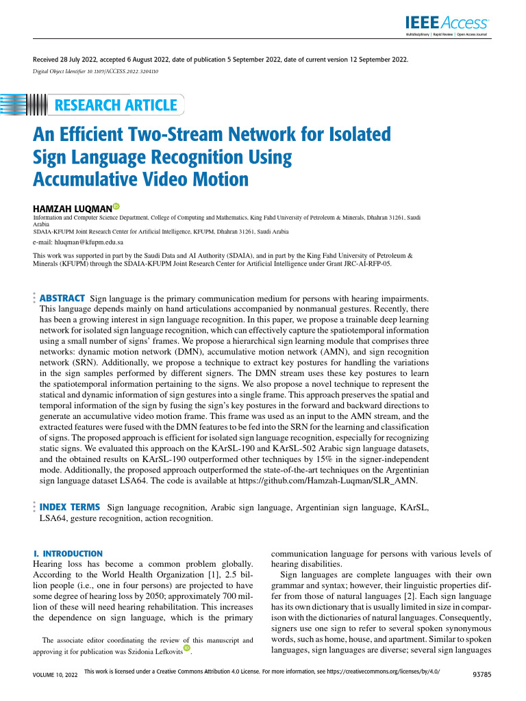 An Efficient Two-Stream Network For Isolated Sign Language Recognition Using Accumulative Video ...