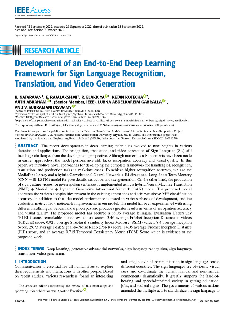 Development of An End-To-End Deep Learning Framework For Sign Language Recognition Translation ...