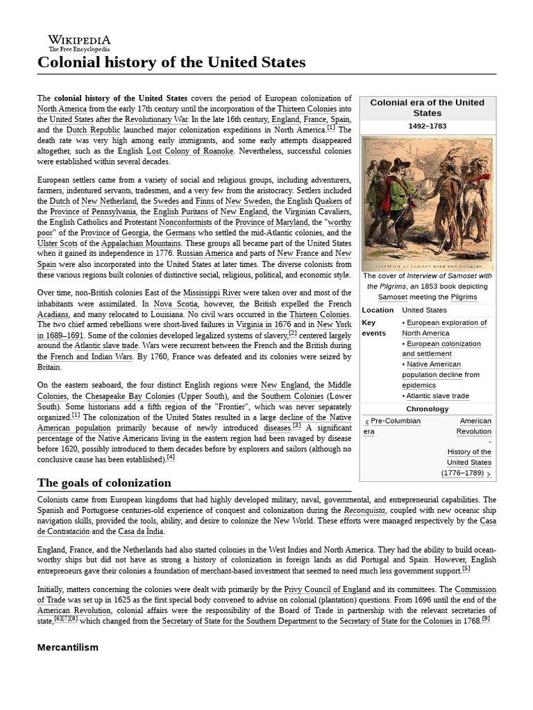 Colonial History of The United States | PDF