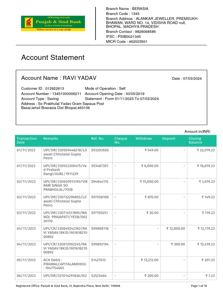 DtlStatement 07032024024342 | PDF | Debits And Credits | Banks