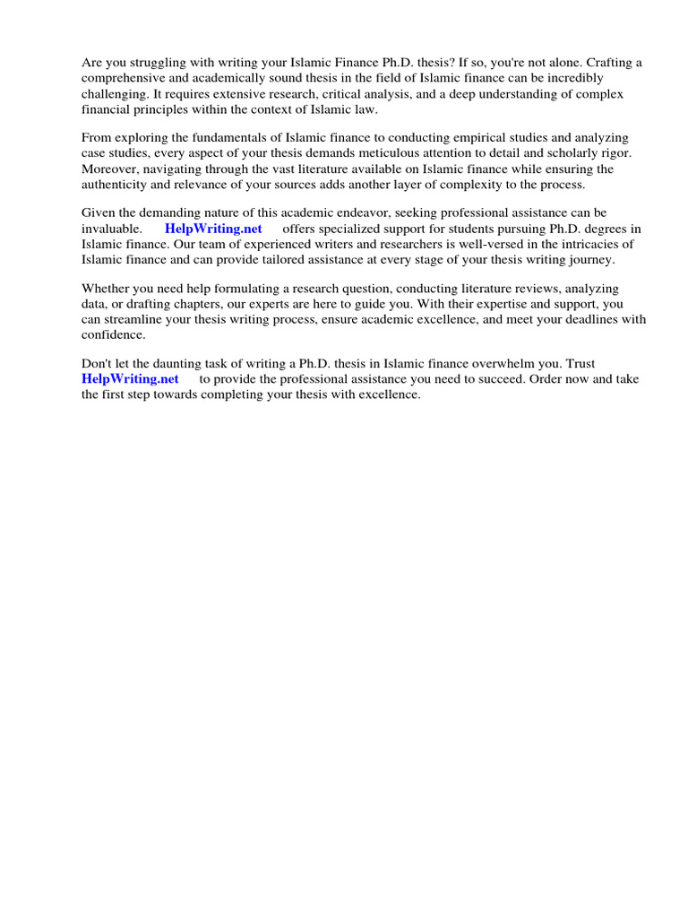 Ph.D. Thesis Support in Islamic Finance | PDF | Islamic Banking And Finance | Banks