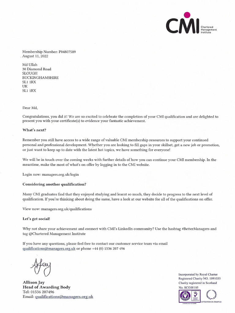 Membership Letter | PDF