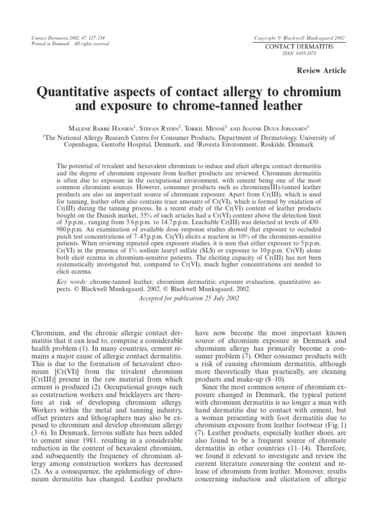 Hansen 2002 | PDF | Chromium | Allergy