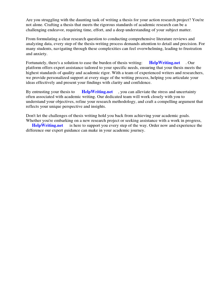 Contoh Thesis Action Research | PDF | Methodology | Thesis