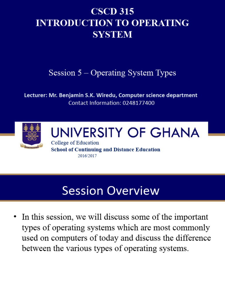 Session 5 - Types of Operating Systems | PDF | Operating System | Real Time Computing