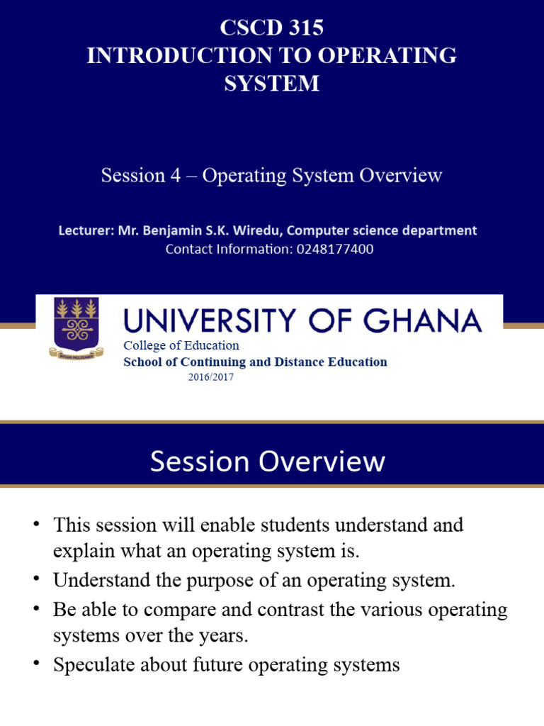 Session 4-Operating System Overview | PDF | Operating System | Programming Session 4-Operating System Overview | PDF | Operating System | Programming