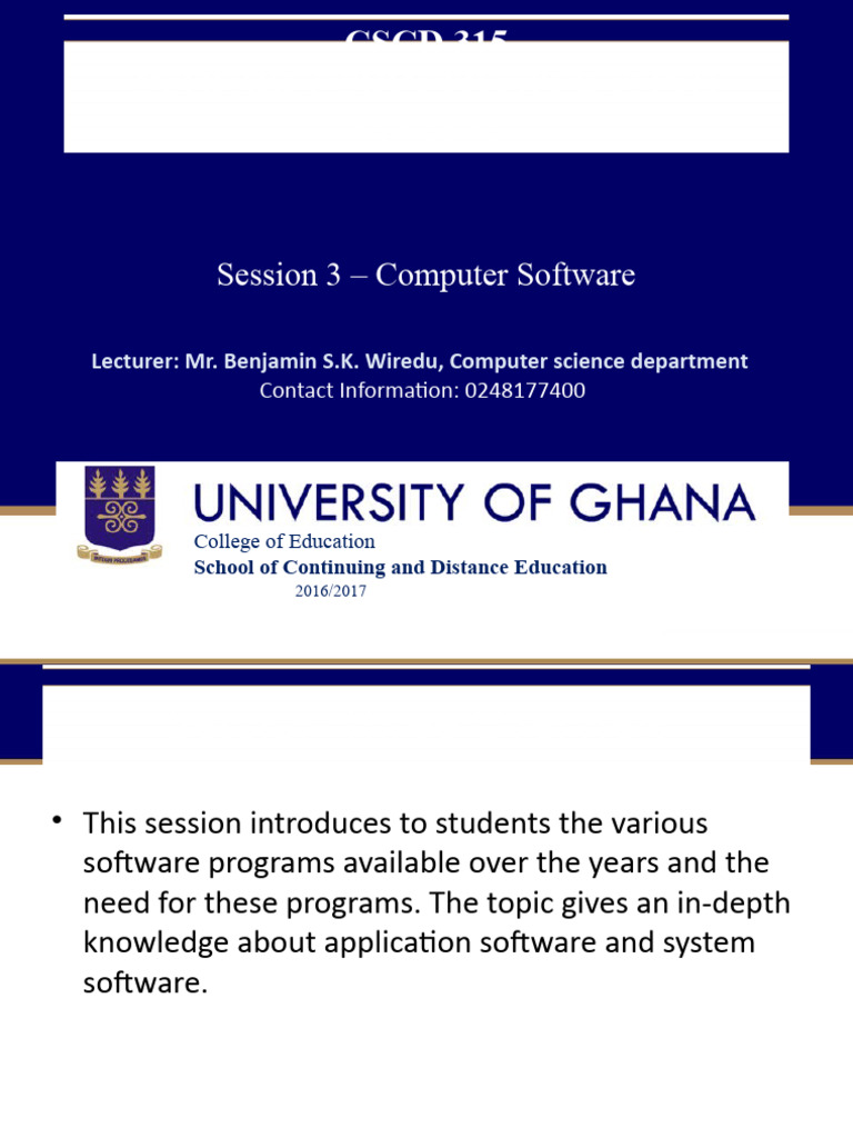 Session 3 - Computer Software | PDF