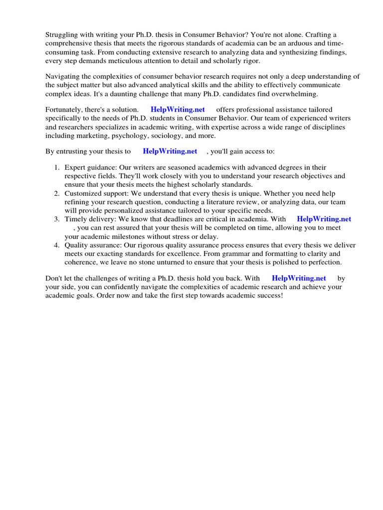 PHD Thesis in Consumer Behavior Filetype PDF | PDF | Consumer Behaviour ...