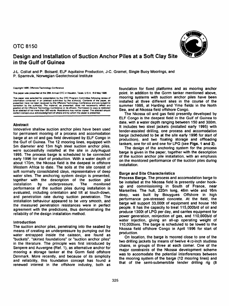 Design and Installation of Suctıon Anchor Piles | Download Free PDF ...