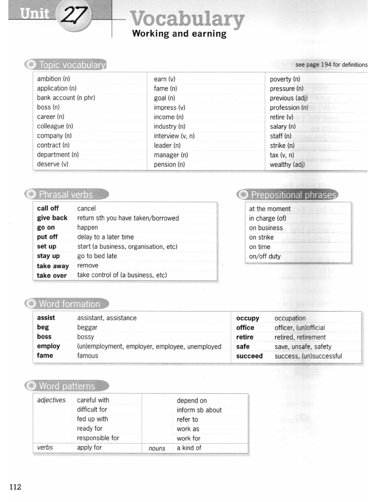 Unit 27 Working and Earning | PDF