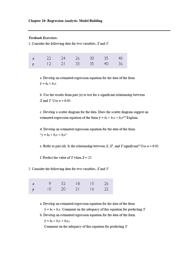 ch16 Solutions | PDF | Regression Analysis | Errors And Residuals