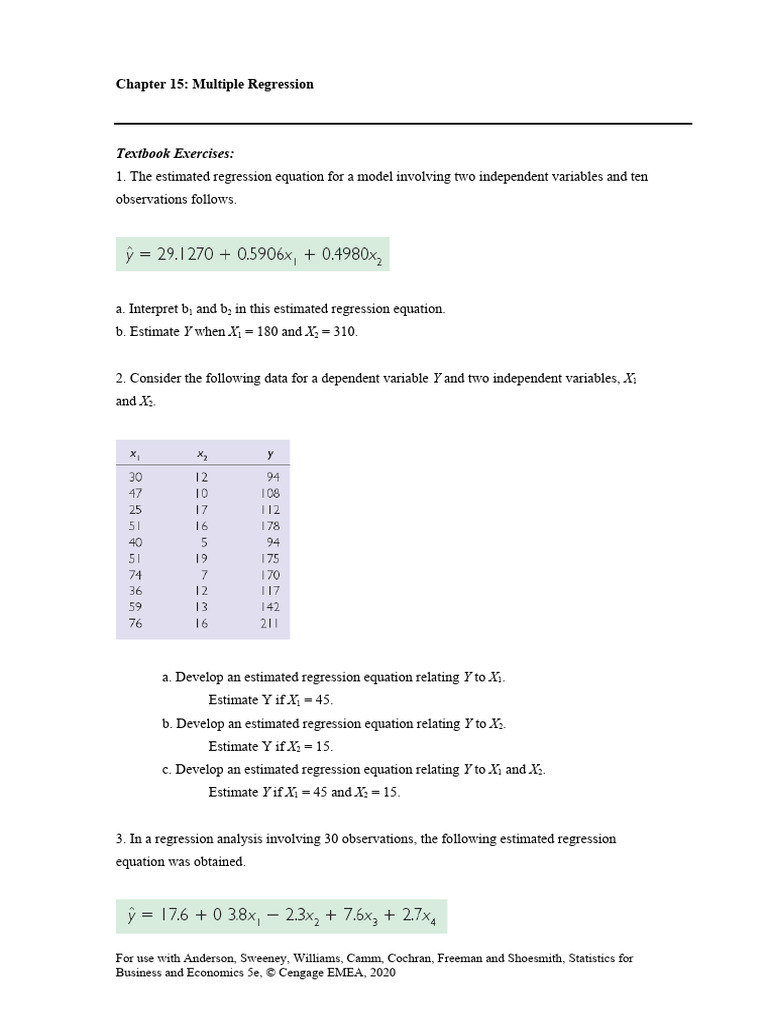 ch15 Solutions | PDF | Errors And Residuals | Regression Analysis