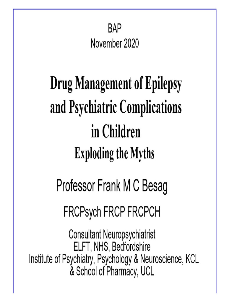 Managing Epilepsy and Behavioral Issues | PDF | Mental Disorder | Epilepsy