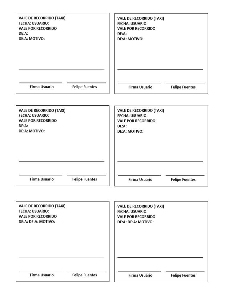 Recibo de Taxi | PDF