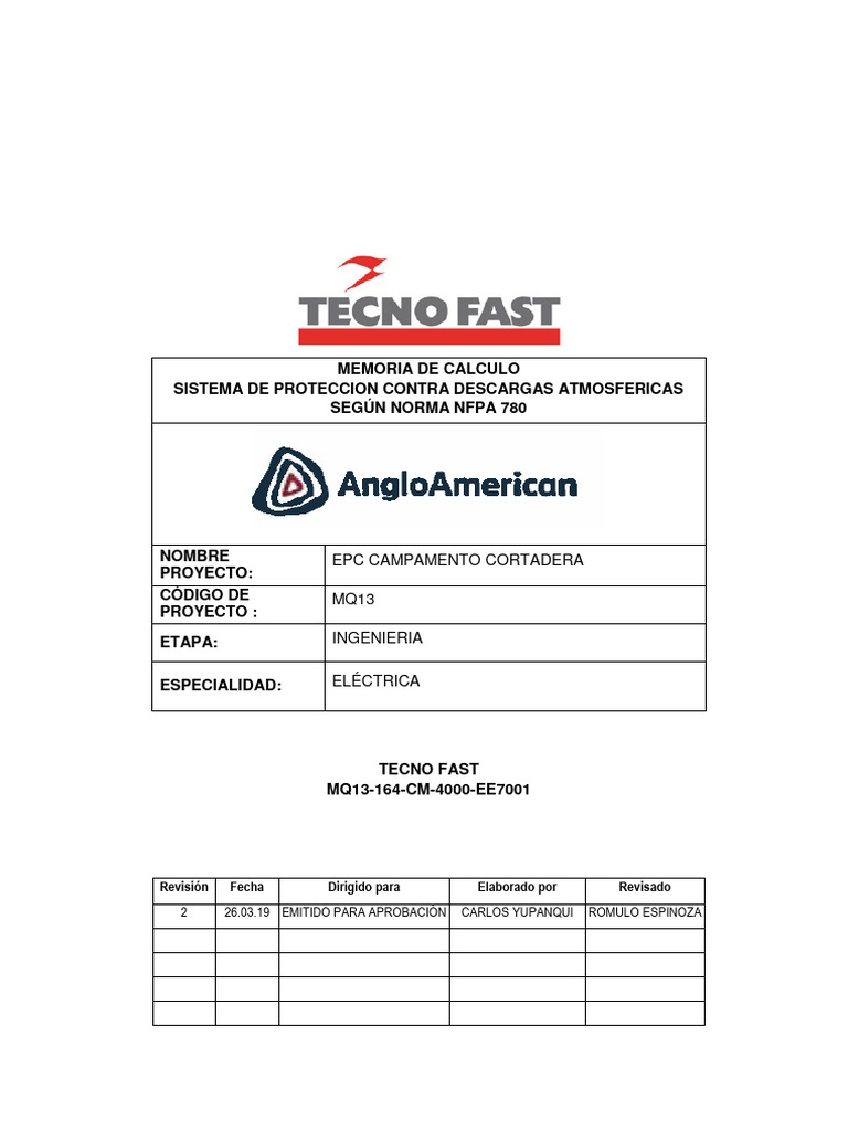 Memoria de Calculo Sistema de Proteccion Contra Descargas Atmosfericas ...