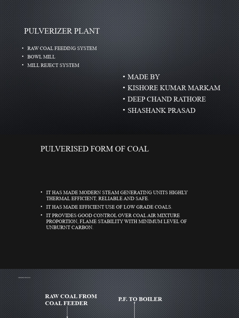 Pulverizer Plant | PDF | Applied And Interdisciplinary Physics ...