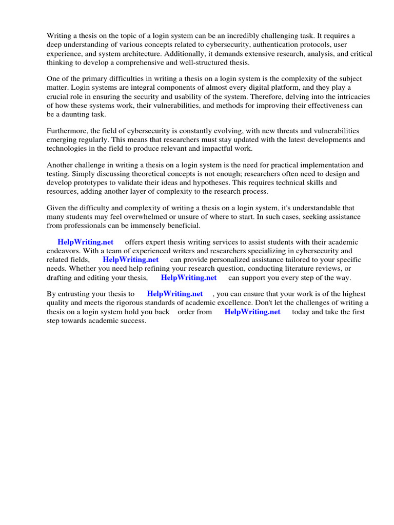 Login System Thesis | PDF | Computers | Technology & Engineering