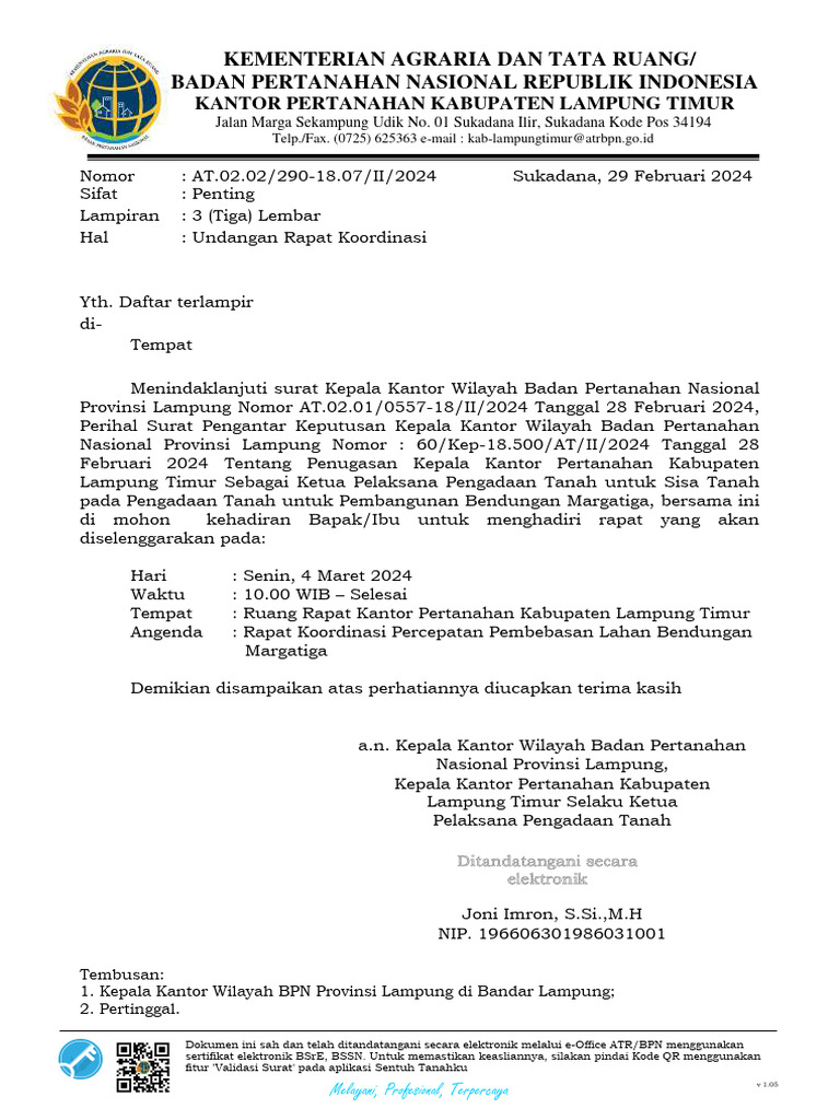 Undangan Rapat Koordinasi Pdf