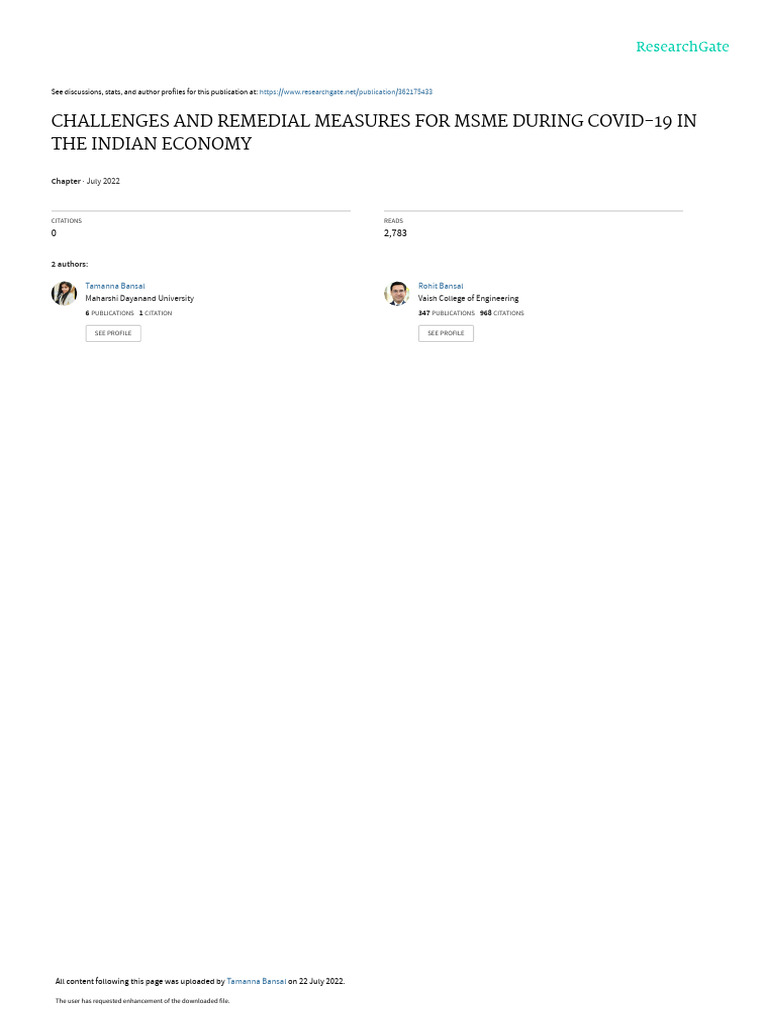 Challenges To MSME During Covid 19 | PDF | Small And Medium Sized ...