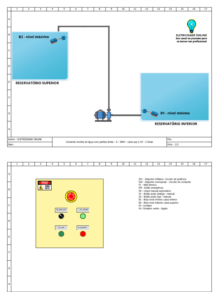 Projeto Bomba de Água Partida Direta - 380 - Caixa Sup e Inf - 2 Bóias - Aut-Man | PDF ...