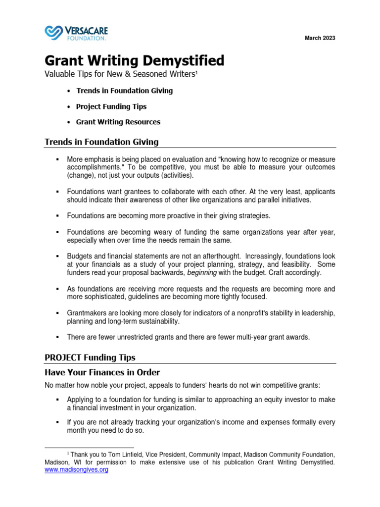 Grant Writing Demystified 2023 | PDF | Grant Writing | Business Grant Writing Demystified 2023 | PDF | Grant Writing | Business