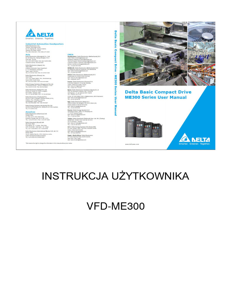 138 - Instrukcja Falownika Delta ME300 PL | PDF
